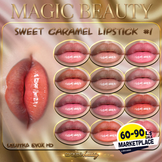 Second Life Marketplace - [Magic Beauty] Sweet Caramel#1 lipstick Lel ...