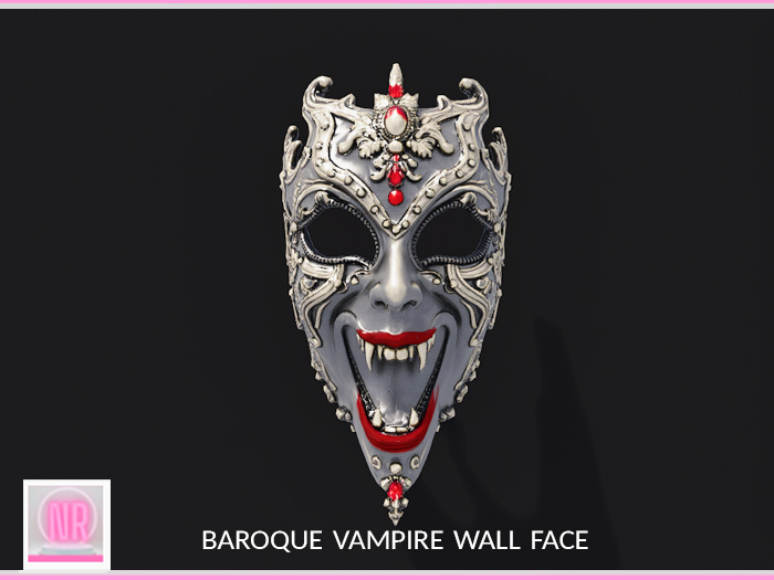 Second Life Marketplace - Baroque Vampire Face Wall Decor | Gothic ...