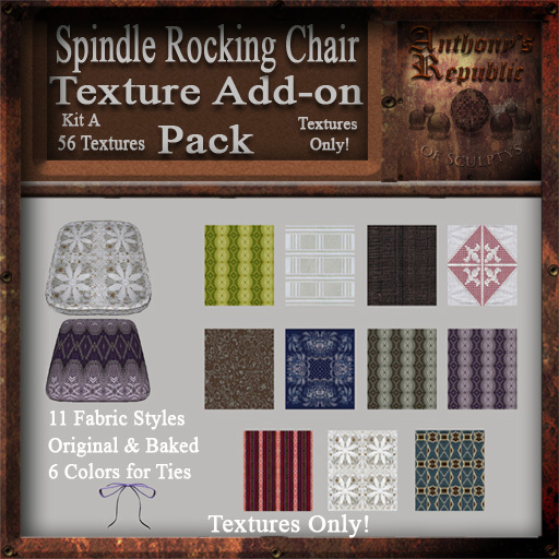 Second Life Marketplace - ADD-ON Texture Pack - A, For Spindle Rocking ...