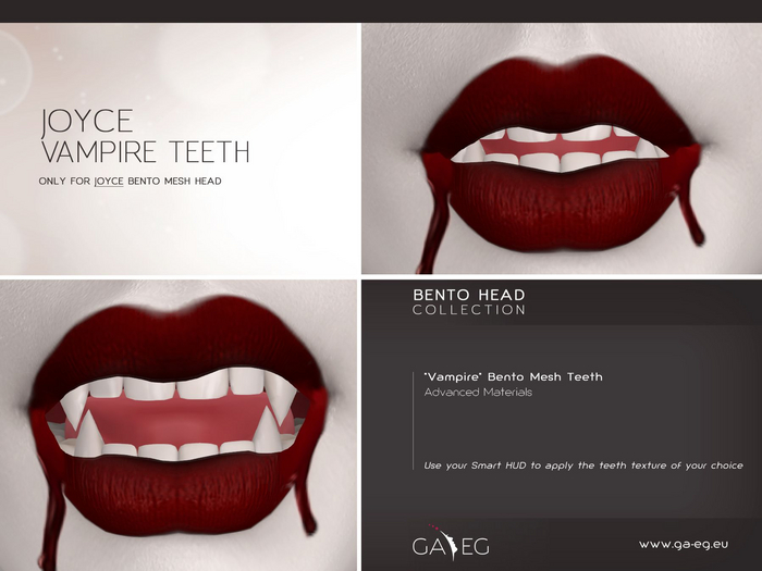 Second Life Marketplace - NEW !!! [GA.EG] Joyce Bento Vampire Teeth