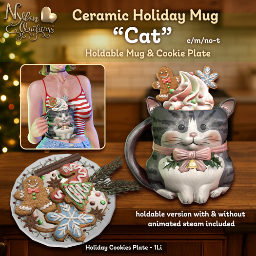 Second Life Marketplace - (NO) Ceramic Holiday Mugs - Cat