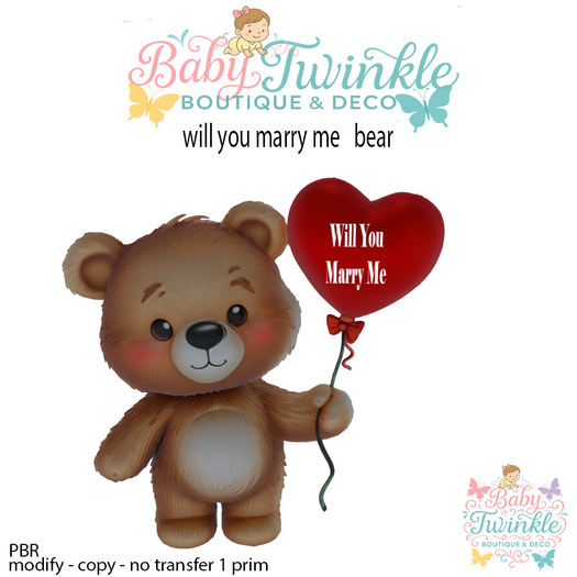 Second Life Marketplace - will you marry me bear