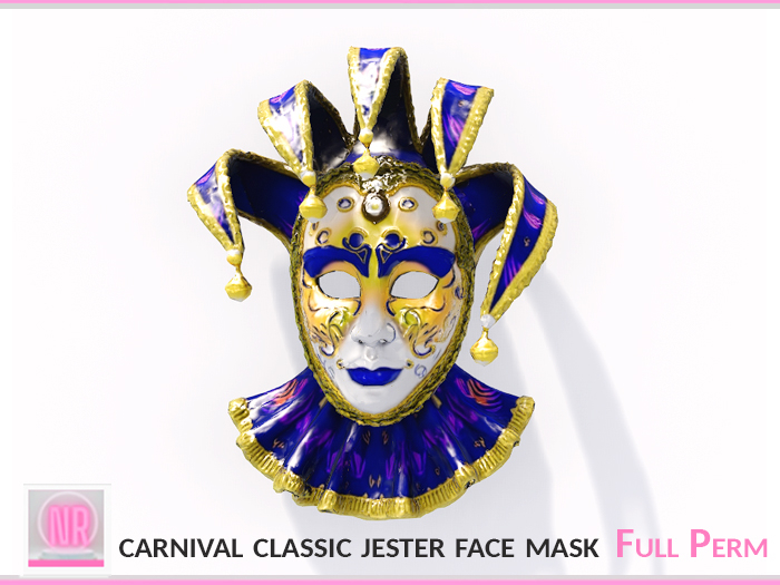 Second Life Marketplace - Carnival Classic Jester Face Mask – Unisex ...