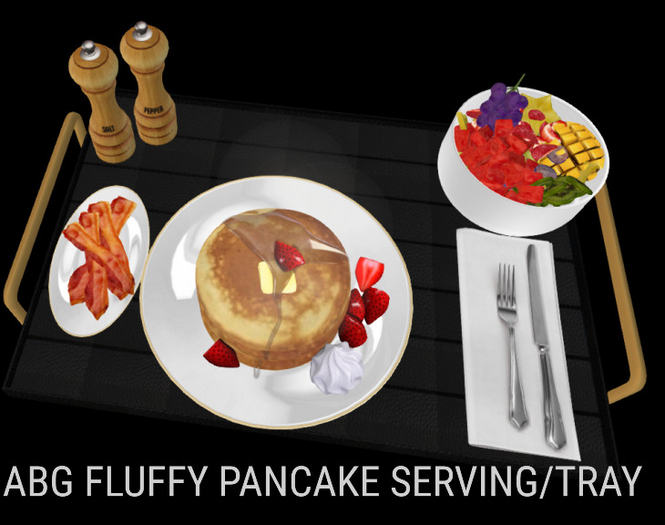Second Life Marketplace - ABG-FLUFFY PANCAKE SERVING/TRAY