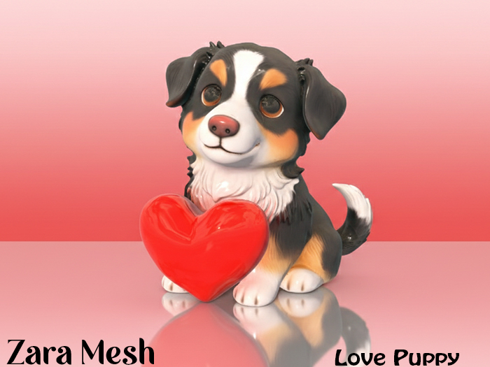 Second Life Marketplace - ZM PBR Valentine Puppy Love FULL PERM MESH