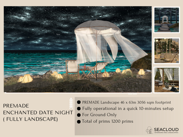 Second Life Marketplace - PREMADE ENCHANTED DATE NIGHT - FULLY LANDSCAPE