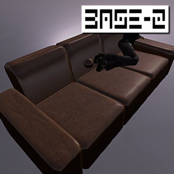 Second Life Marketplace - Base-2 - Sculpted Leather Couch Brown