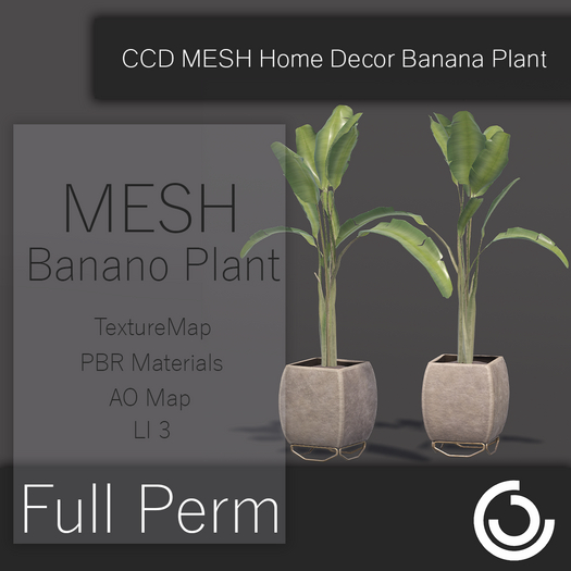 Second Life Marketplace - MESH Home Decor Banana Plant