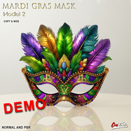 Second Life Marketplace - [ConTrato] Mardi Gras Mask Model 2 DEMO