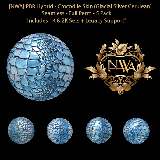 Second Life Marketplace - [NWA] PBR Hybrid - Crocodile Skin (Glacial ...