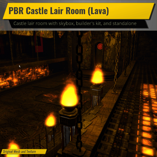 Second Life Marketplace - PBR Castle Lair Room (Lava)