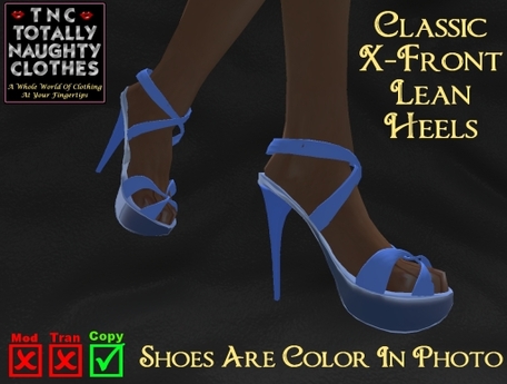 Second Life Marketplace - TNC X-Front Lean Heels - Blue de France