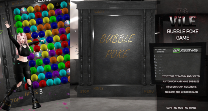 Second Life Marketplace - [Vile] - Bubble Poke Game v0.4 Box (Add Me)