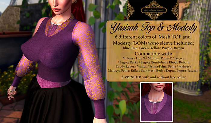 Second Life Marketplace - [Mistica Thespian Artworks]Yasirah top BOX DEMO