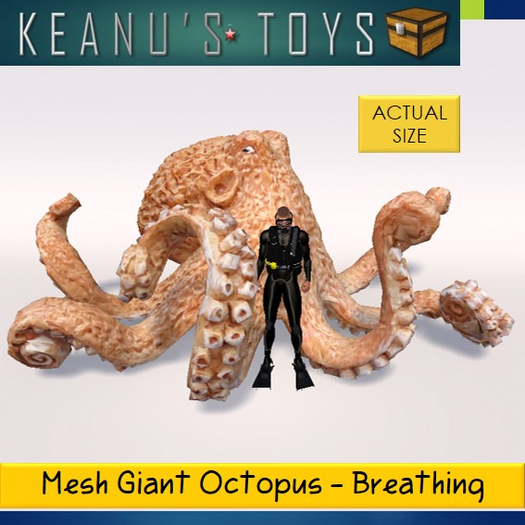 Second Life Marketplace - Mesh Breathing Octopus Giant 9 Land Impact
