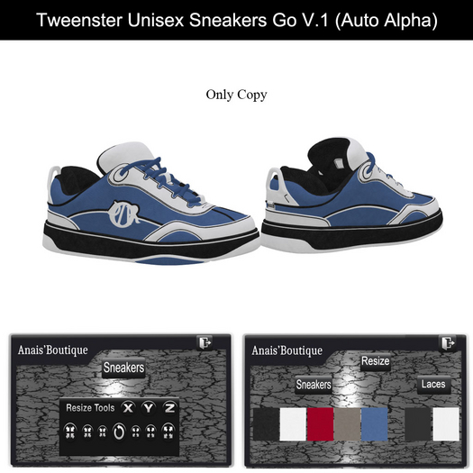 Second Life Marketplace - Tweenster Unisex Sneakers Go V.1 (Auto Alpha)