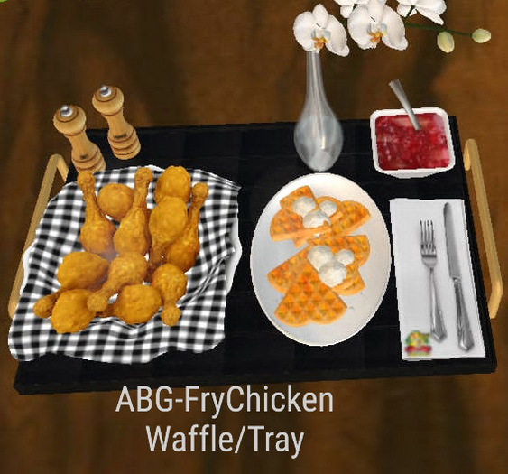 Second Life Marketplace - ABG-FRY CHICKEN WAFFLE/TRAY