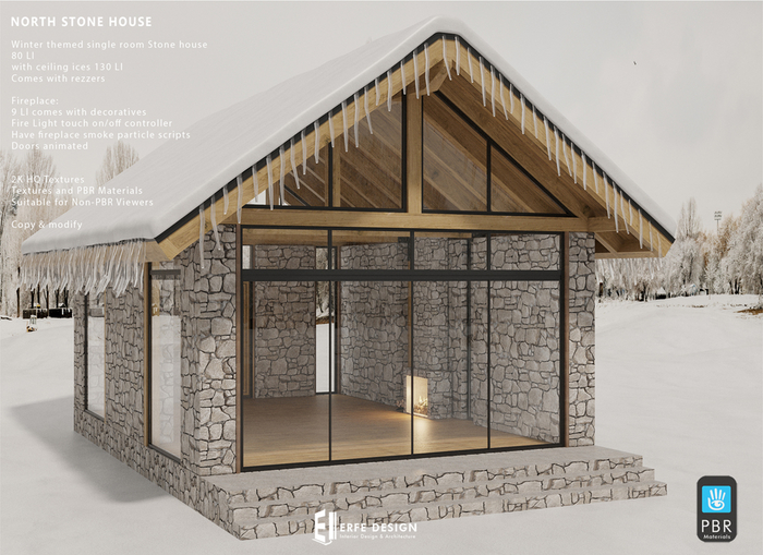Second Life Marketplace - North Stone HOUSE pbr 25x16 sqm 80 LI [Erfe ...