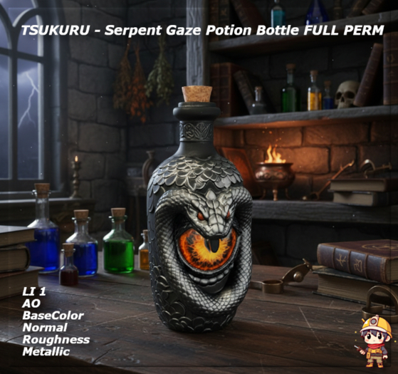 Second Life Marketplace - TSUKURU - Serpent Gaze Potion Bottle FULL PERM