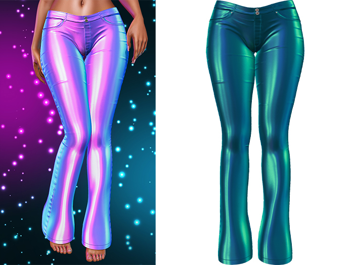 Second Life Marketplace - Ramona Low Rise Jeans [Holo Teal Blue ...