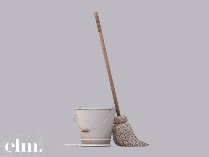 Second Life Marketplace - Elm. Slippery Safety Mop & Bucket