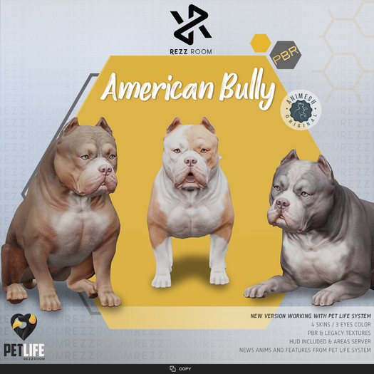 Second Life Marketplace - [Rezz Room] Box American Bully Petlife