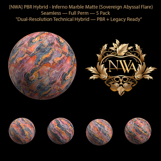 Second Life Marketplace - [NWA] PBR Hybrid - Inferno Marble Matte ...