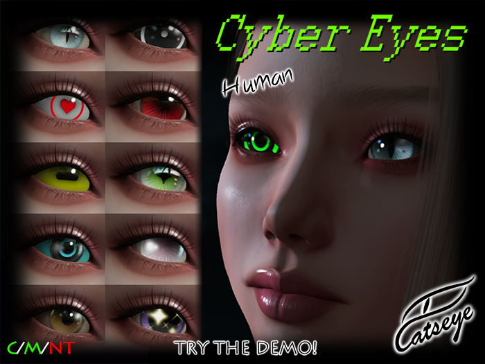 Second Life Marketplace - Catseye "Cyber Eyes" *human* - rigged mesh eyes