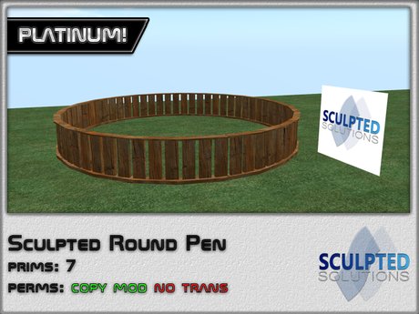 Second Life Marketplace - Sculpted Round Pen PLATINUM!