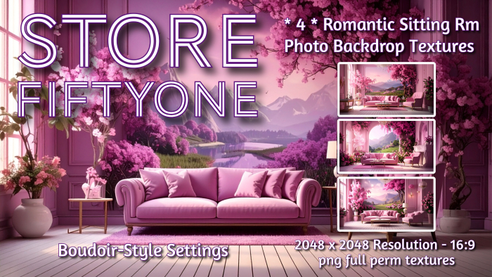 Second Life Marketplace - NEW! * 4 * Romantic Sitting Room Photo Studio ...