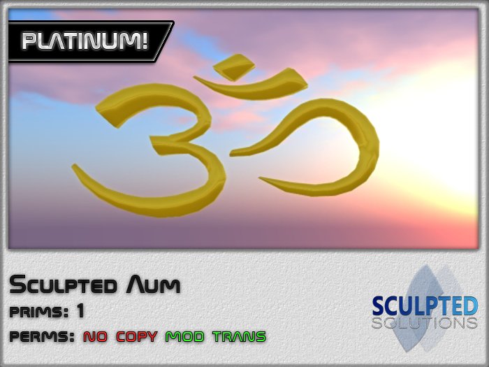 Second Life Marketplace - Sculpted Aum OM (no copy) PLATINUM!