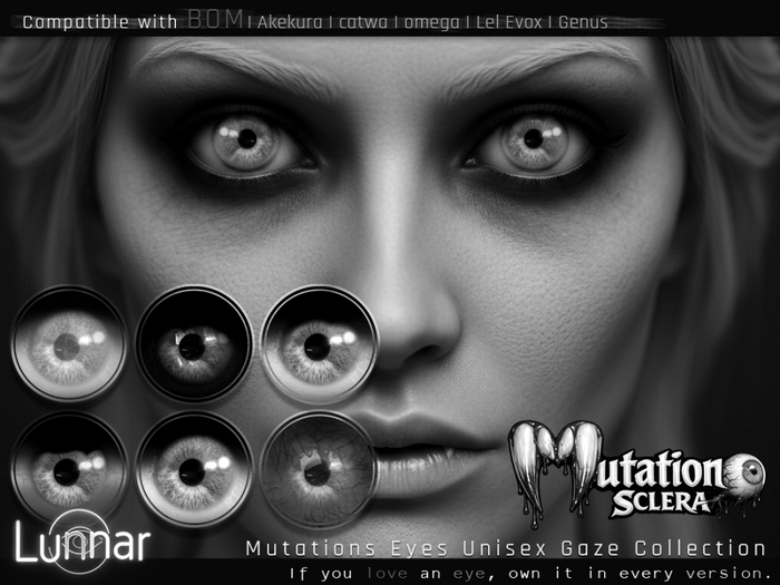 Second Life Marketplace - Mutation Eyes - Sclera SET10 DEMO (ONLY BOM ...