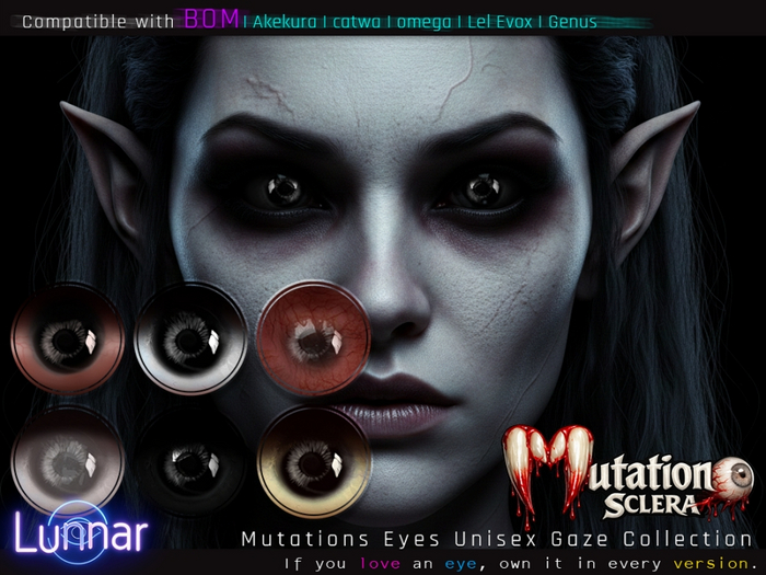 Second Life Marketplace - Mutation Eyes - Sclera SET2 (BOM/Catwa/Lel ...