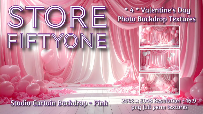 Second Life Marketplace - NEW! * 4 * Curtain Backdrops - Valentine's ...