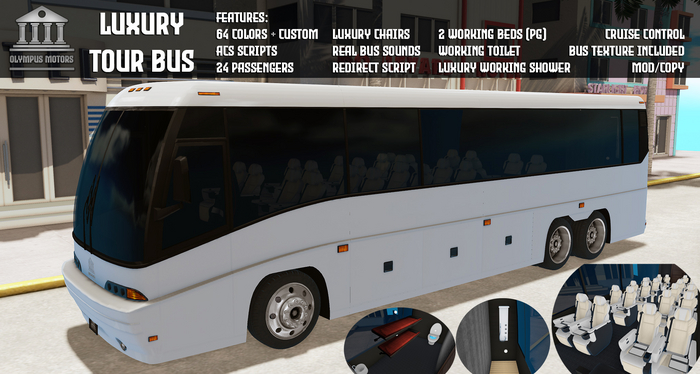 Second Life Marketplace - Olympus Motors | Luxury Tour Bus [in 64 ...