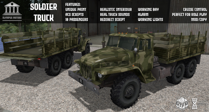 Second Life Marketplace - Olympus Motors | Soldier Truck