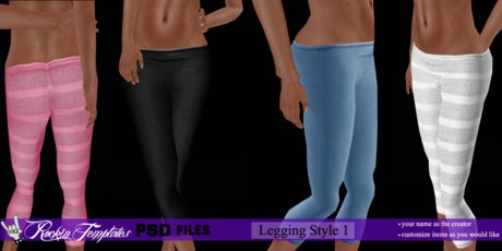 Second Life Marketplace - Rockin Templates Legging Style 1 Full Perm ...