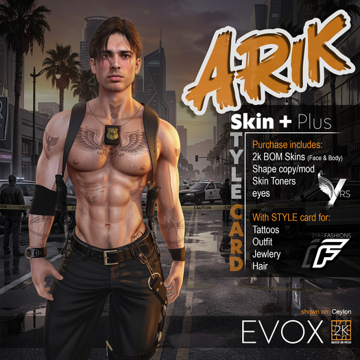 Second Life Marketplace - Arik - Head & Body skins + Style card (2k BOM ...