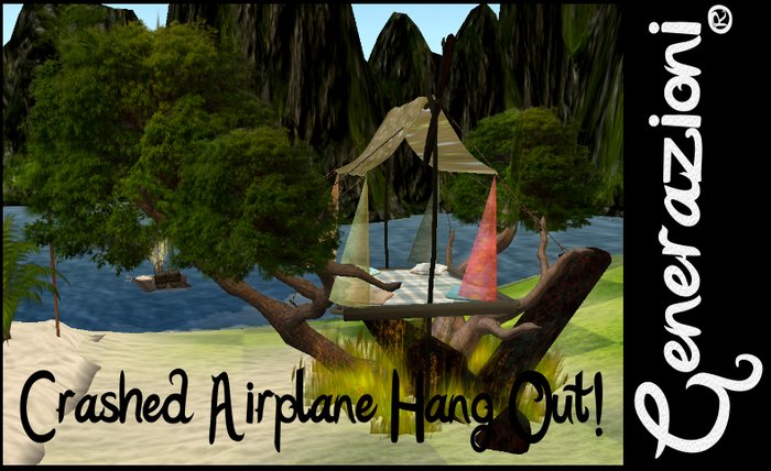 Second Life Marketplace - Generazioni - Crashed Airplane Hanged Out