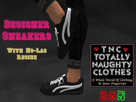 Second Life Marketplace - TNC Designer Sneakers Collection - Black ...