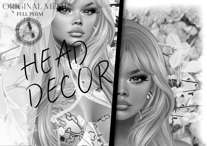 Second Life Marketplace - 8608 DEMO **ABSEN** F-2409 DECOR HEAD FULL PERM