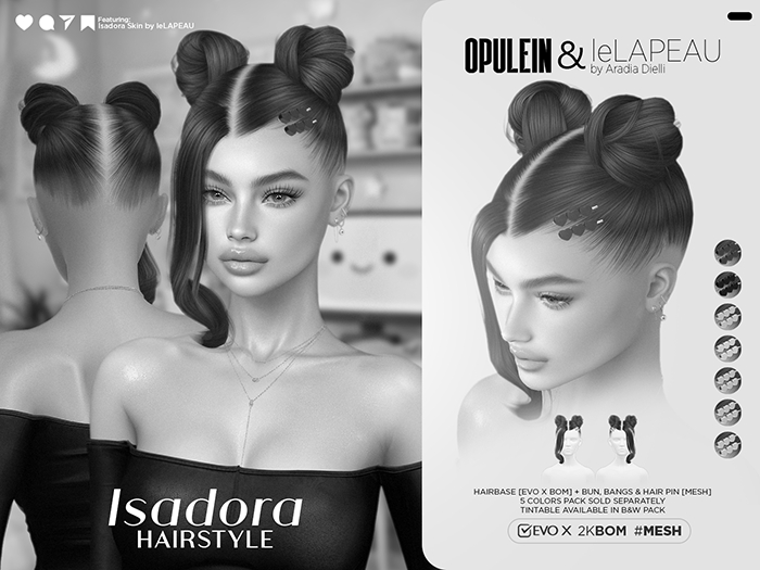 Second Life Marketplace - Opulein: Isadora Hairstyle Evo X 'Demo'