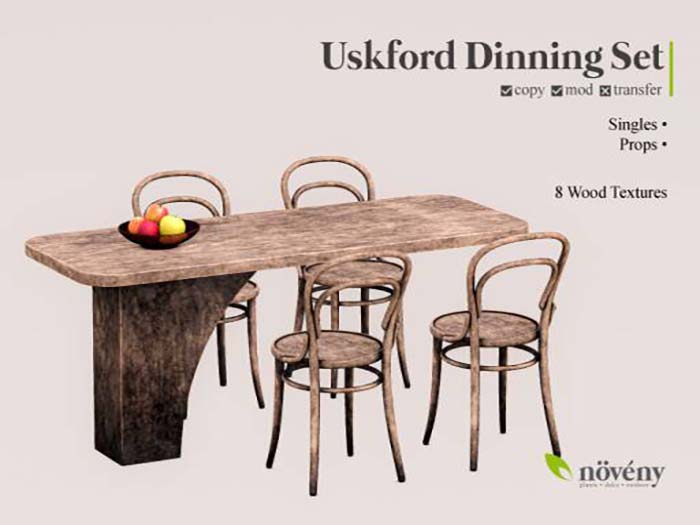 Second Life Marketplace - Noveny - Uskford Dinning Set - AddMe