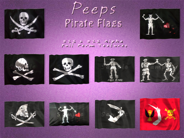 Second Life Marketplace - Peeps Textures Pirate Flags