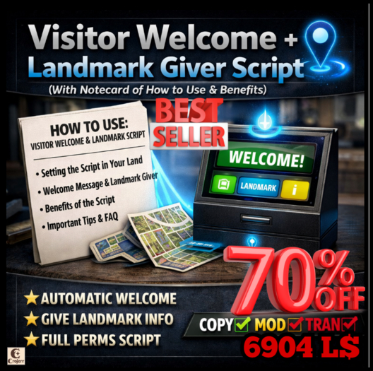 Second Life Marketplace - Visitor Welcome + Landmark Giver Script ...