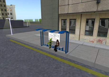 Second Life Marketplace - bus stop 7 prim and 5 prim versions