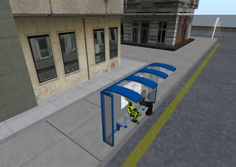 Second Life Marketplace - bus stop 7 prim and 5 prim versions