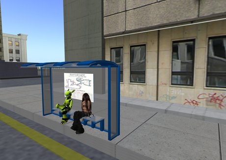 Second Life Marketplace - bus stop 7 prim and 5 prim versions