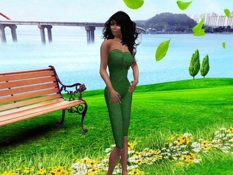 Second Life Marketplace - Denim Jumper Outfit - Green
