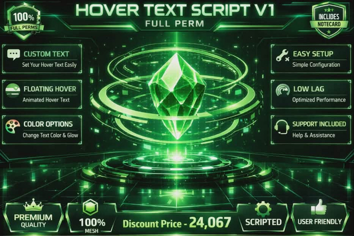 Second Life Marketplace - Hover Text From Local Chat V1 Full Perm Script ( With Notecard of How ...